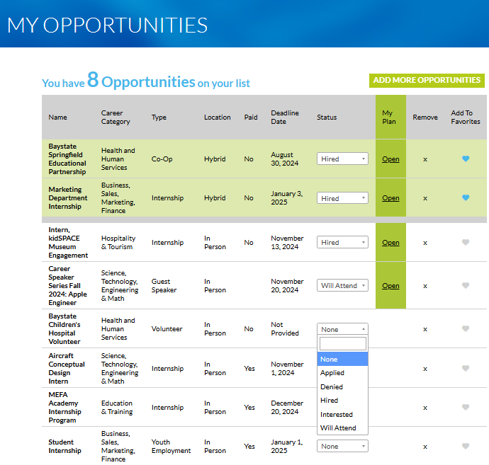 MEFA-Pathway | Work-Based Learning User Guide: Student Portal